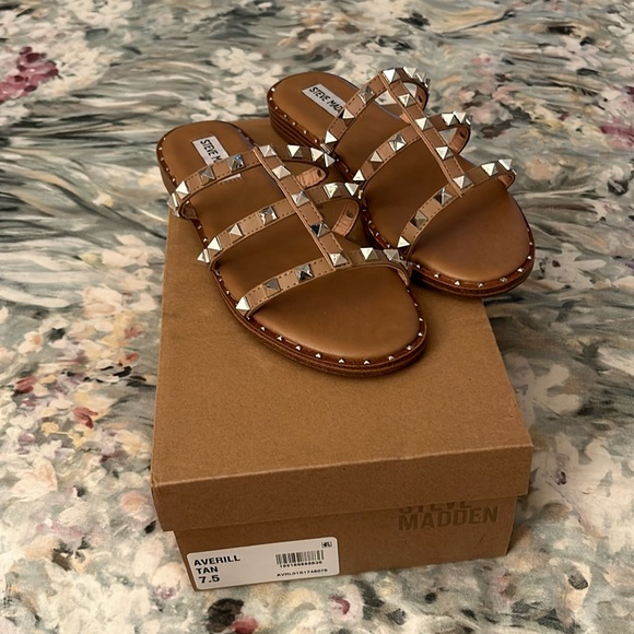 Steve Madden | Shoes | Steve Madden Tan Rock Stud Sandals | Poshmark